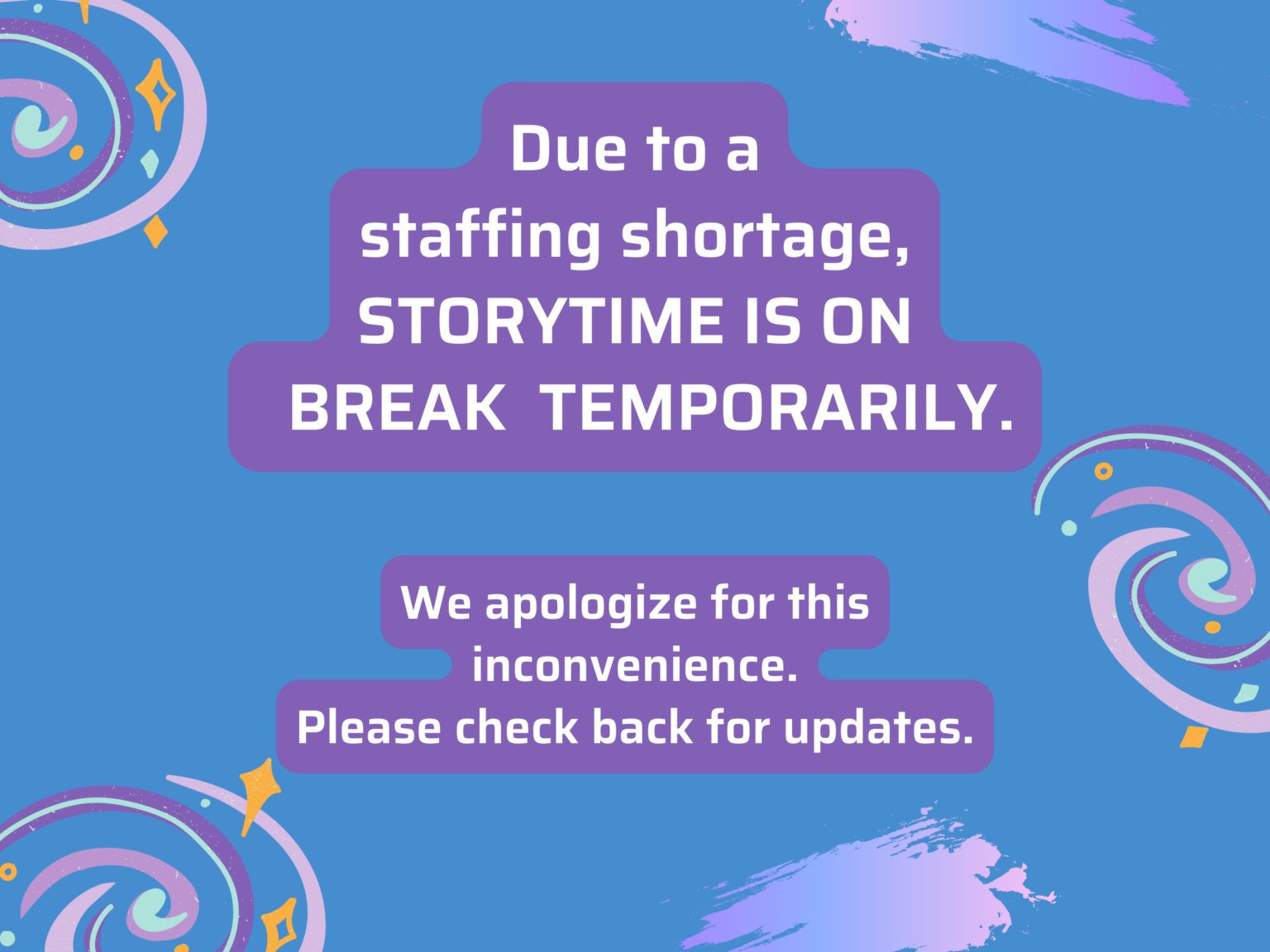 Storytime is On Break Temporarily - Lansing Community Library