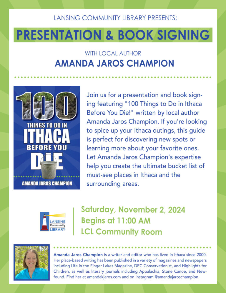 100 Things to Do in Ithaca Before You Die! - Presentation & Book Signing with local author ...